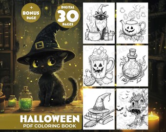 Coloring Book: Halloween. A Digital Halloween-themed Coloring Book in ...