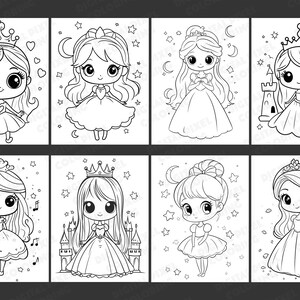 Coloring Book: Princess. A Digital Coloring Book for Girls Featuring ...