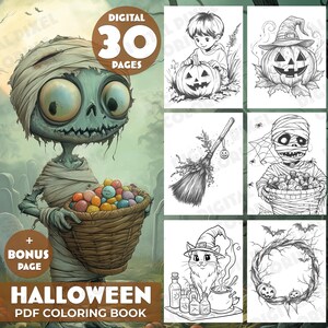 Coloring Book: Halloween. A Digital Halloween-themed Coloring Book in ...