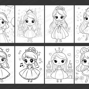 Coloring Book: Princess. A Digital Coloring Book for Girls Featuring ...