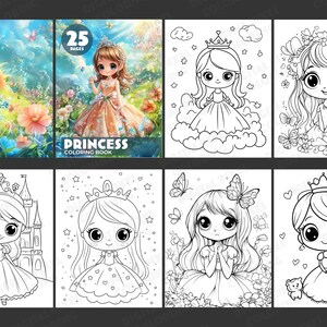 Coloring Book: Princess. A Digital Coloring Book for Girls Featuring ...