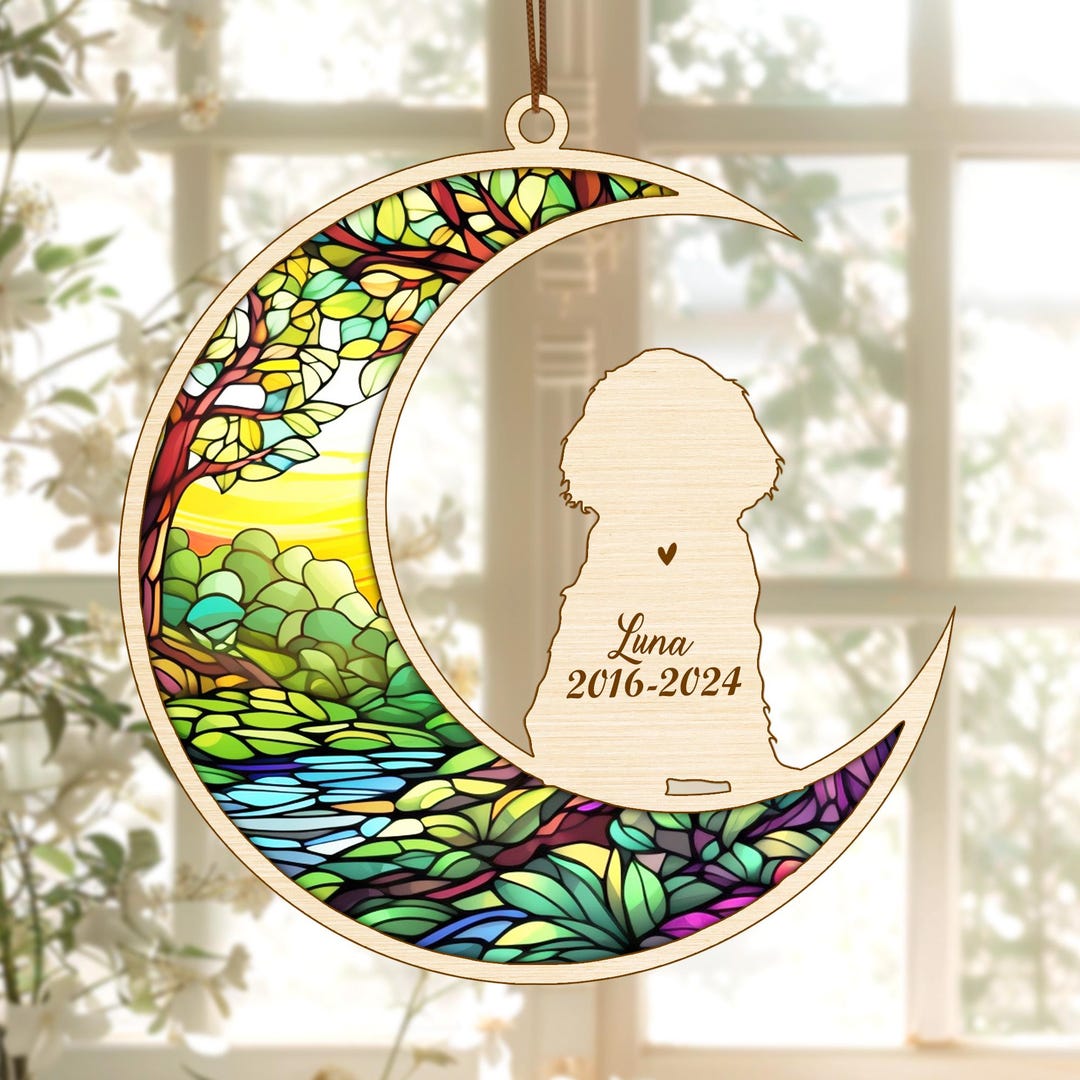 Personalized Cocker Spaniel Dog Memorial Wooden Suncatcher Ornament ...