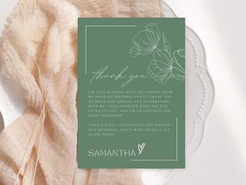 Minimalist Thank You Card Cotillion Debut for 18th Birthday for ...