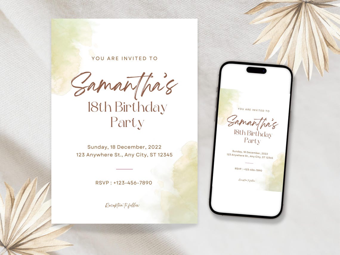 Editable Cotillion Debut Invitation for 18th Birthday for Debutante ...