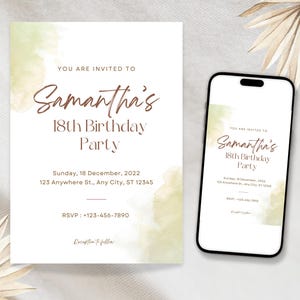 Editable Cotillion Debut Invitation for 18th Birthday for Debutante ...