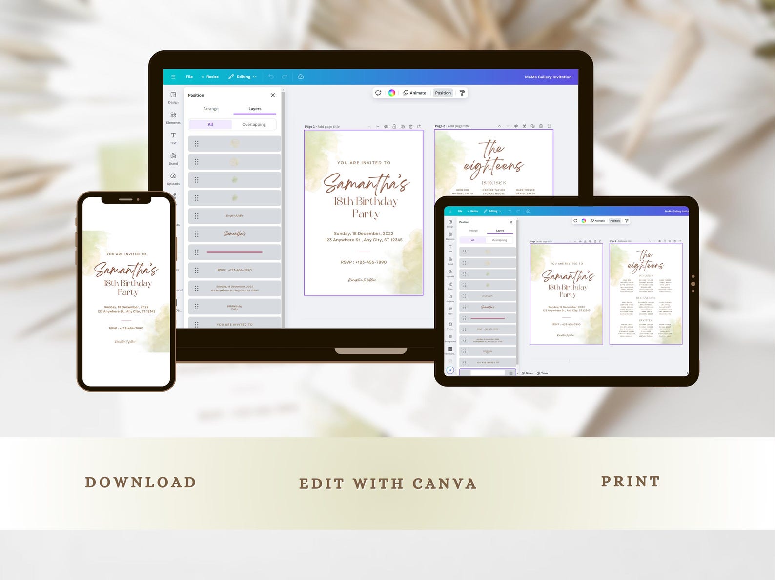 Editable Cotillion Debut Invitation for 18th Birthday for Debutante ...