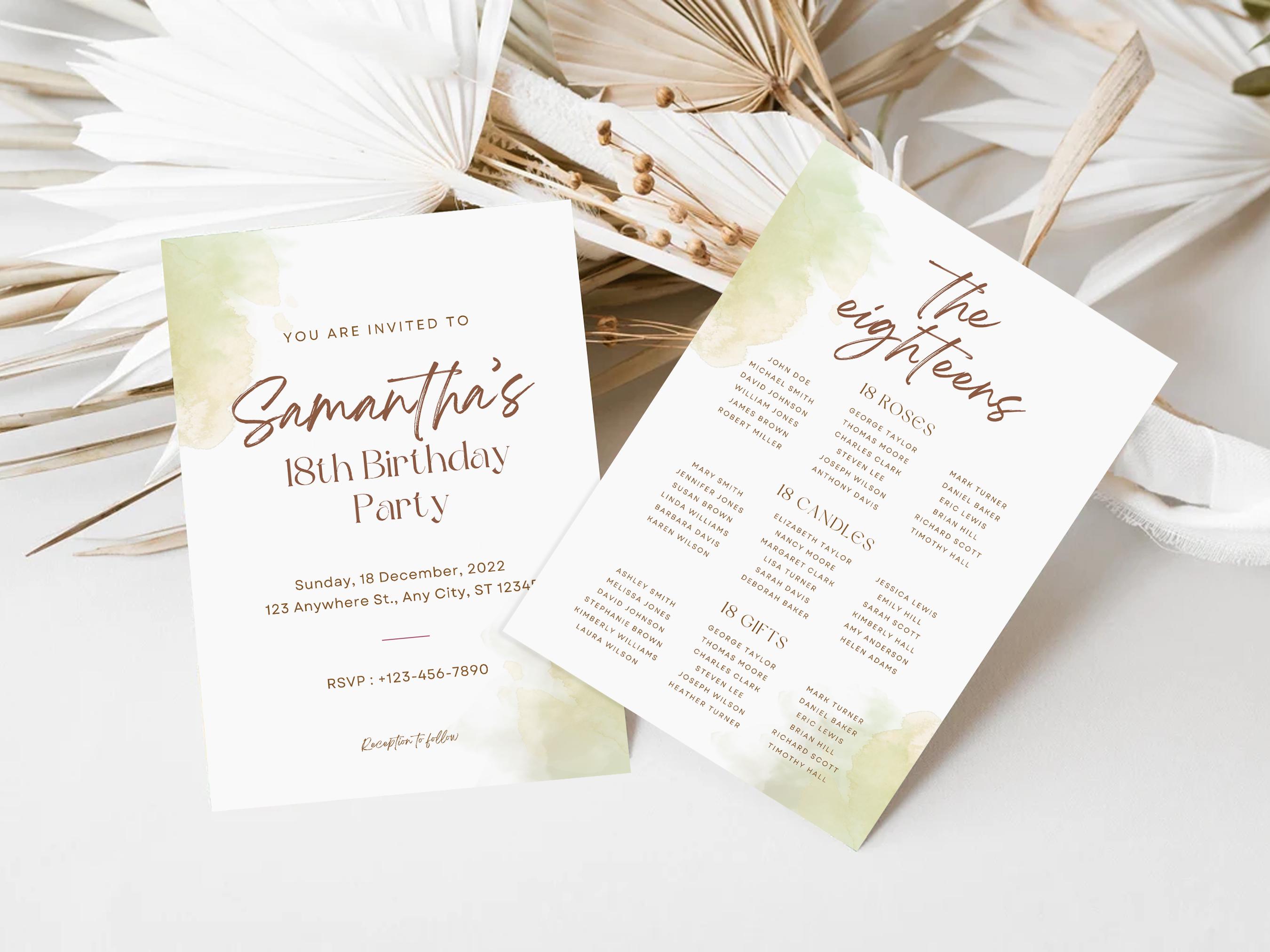 Editable Cotillion Debut Invitation for 18th Birthday for Debutante ...