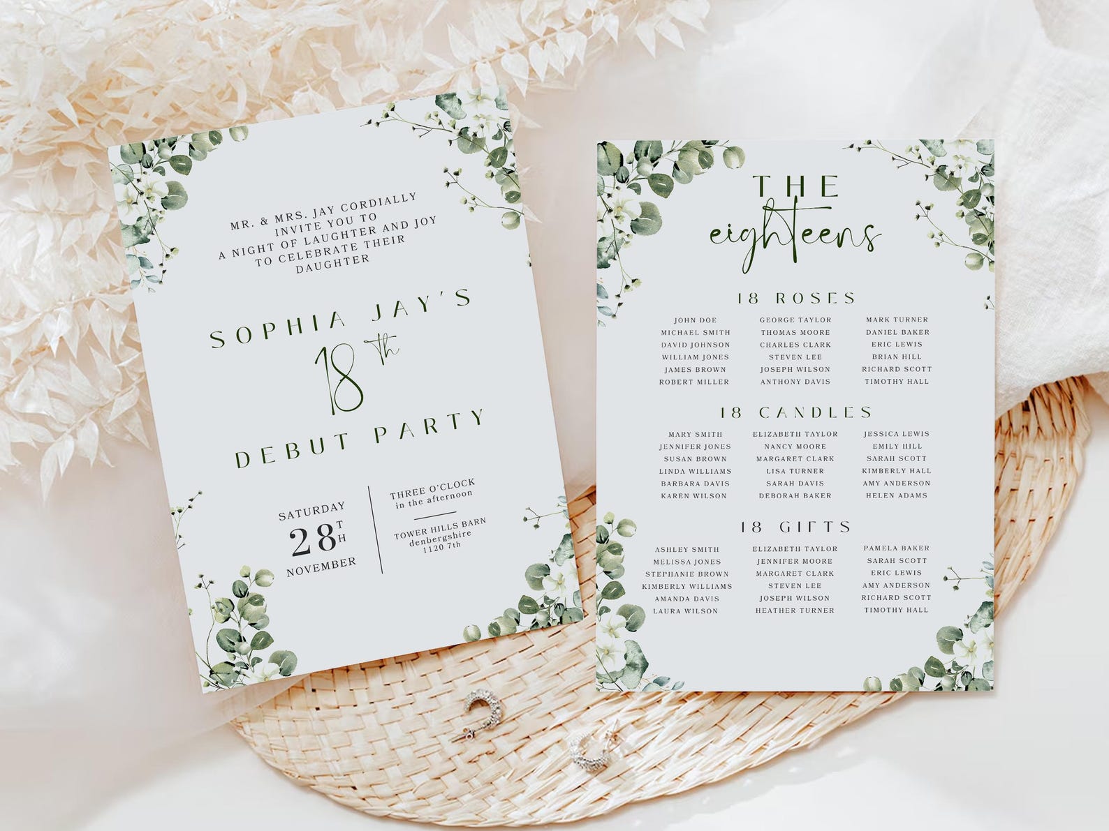 Editable Cotillion Debut Invitation for 18th Birthday for Debutante ...