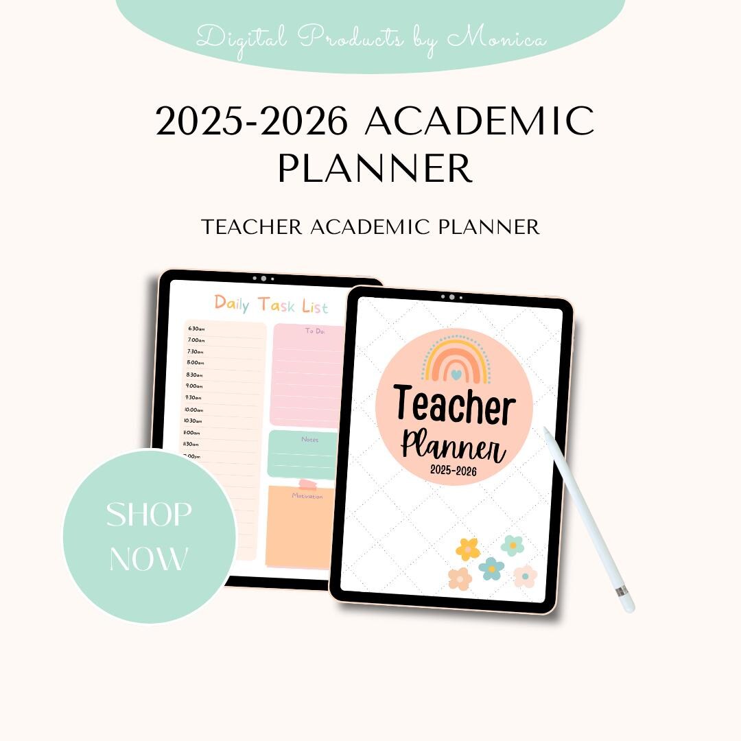 25-26 Academic Teacher Planner, Teacher Calendar, Teacher Planner, 25 ...
