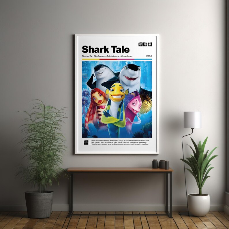 Shark Tale Print - Shark Tale Movie Poster - Animation, Bibo Bergeron ...