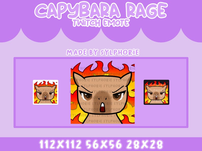 Cute Capybara Rage Angry Emote for Streamers, Twitch, Kick, Discord ...