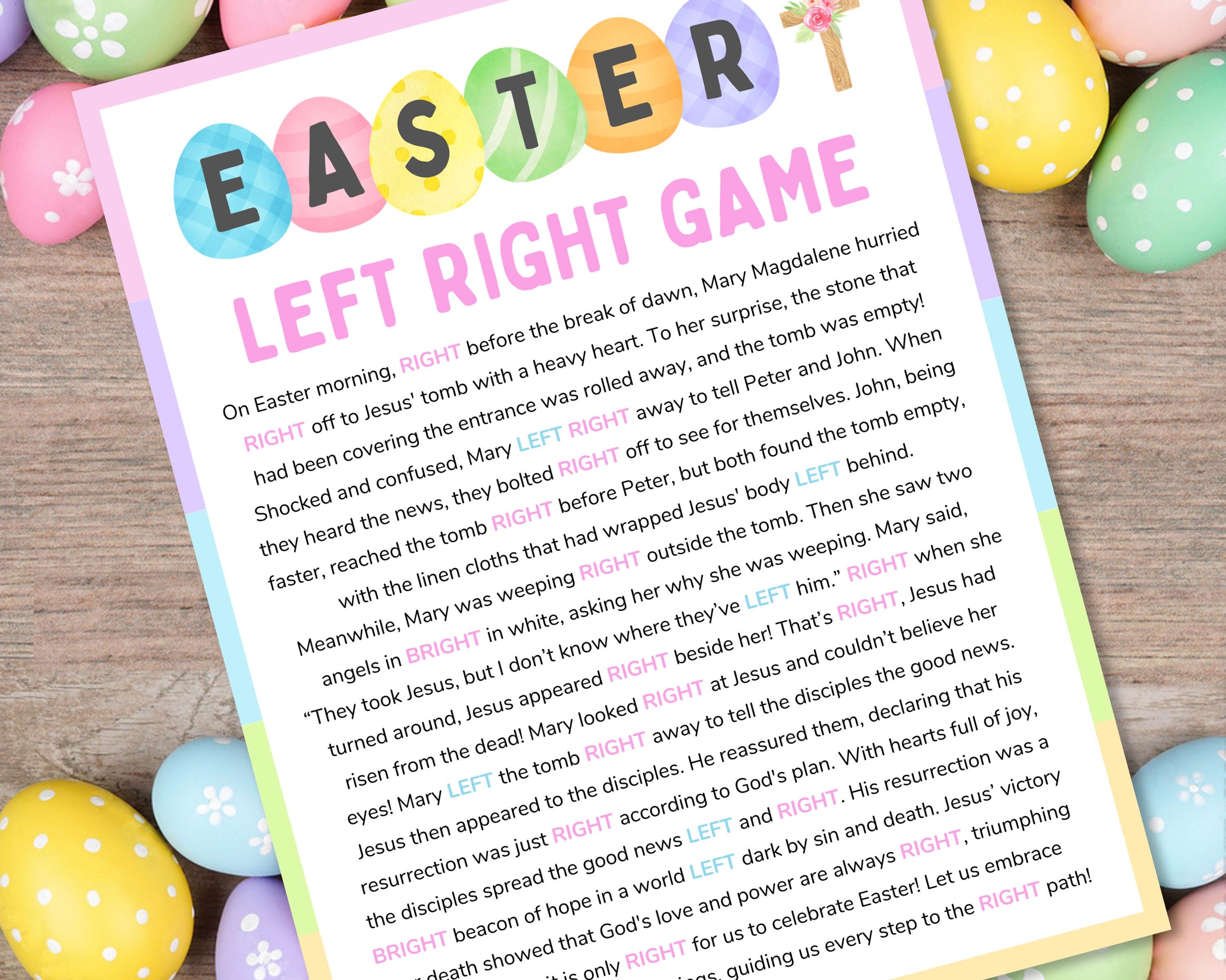 Bible Easter Left Right Game Bible Easter Game for Kids & Adults Easter ...