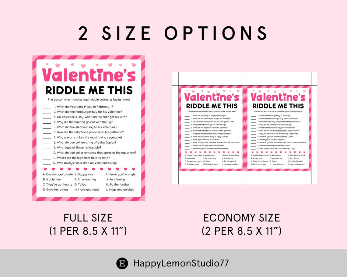 Valentines Riddle Me This Valentines Games for Kids Fun Valentine Day ...