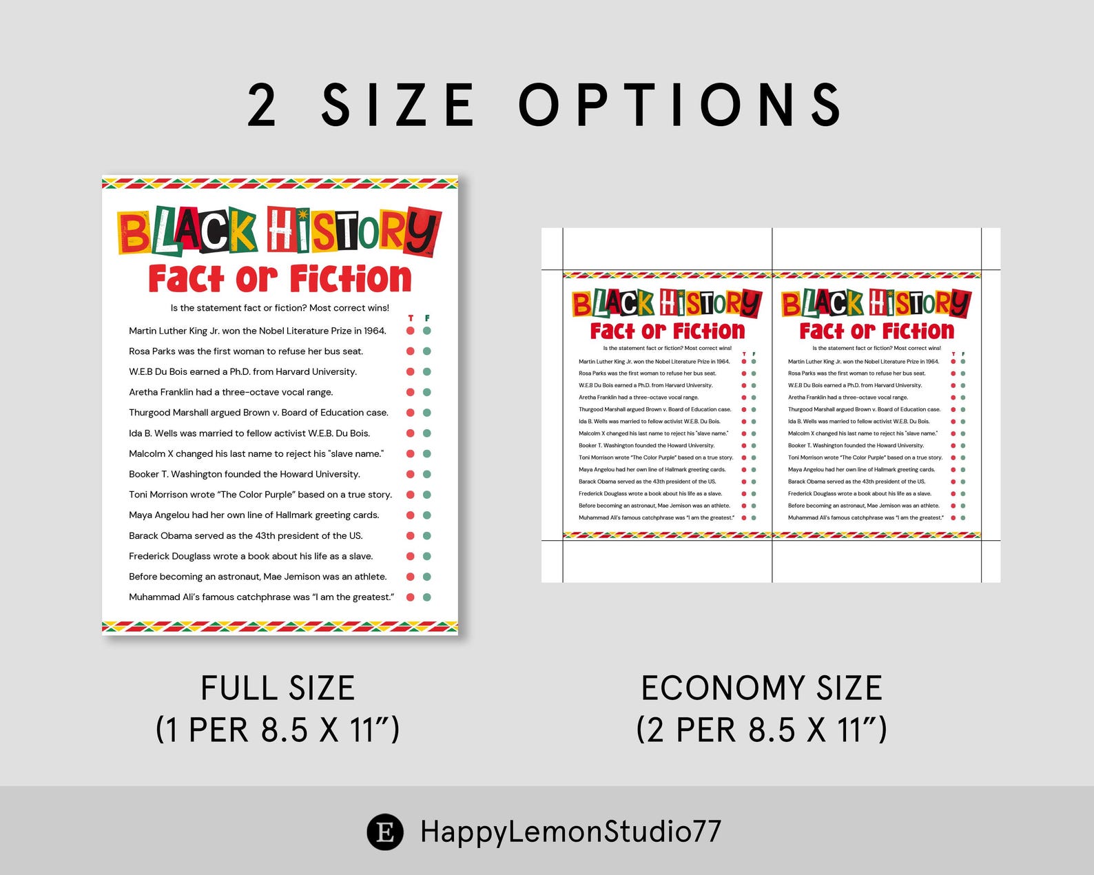 Black History Fact or Fiction Black History Month Games for Kids Black ...