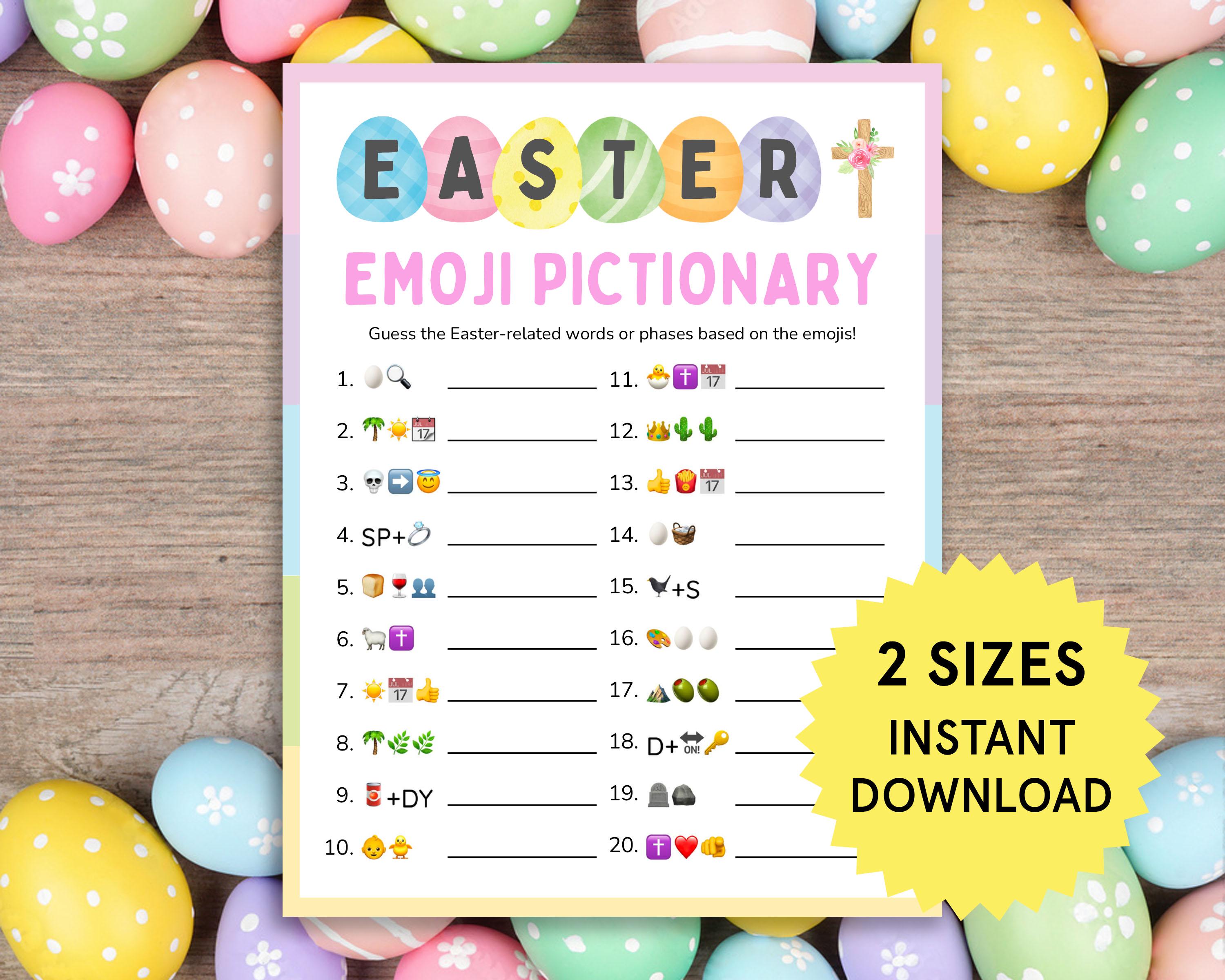 Bible Easter Emoji Pictionary Bible Easter Game for Kids & Adults Bible ...