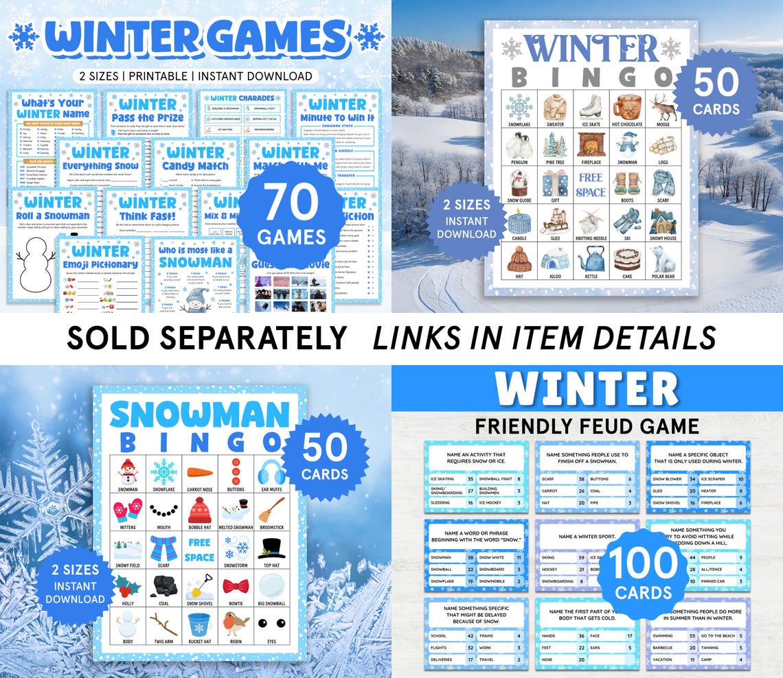 Winter Friendly Feud Winter Games for Kids Adults Winter Feud Winter ...