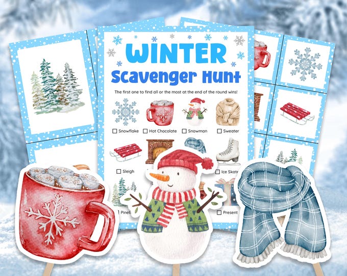 Winter Scavenger Hunt Winter Games for Kids Winter Indoor Treasure Hunt ...