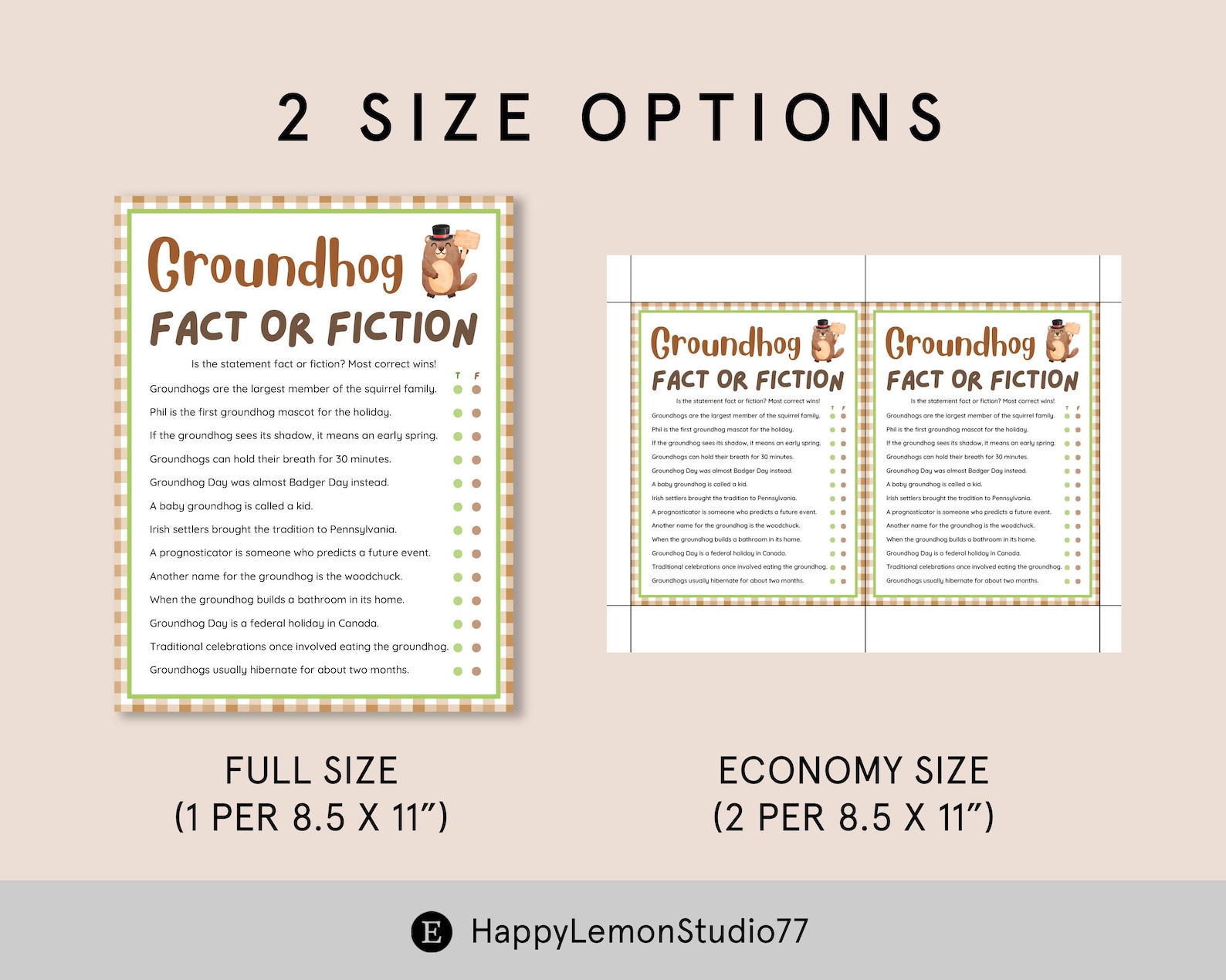 Groundhog Day Fact or Fiction Groundhog Day Games Groundhog Day ...