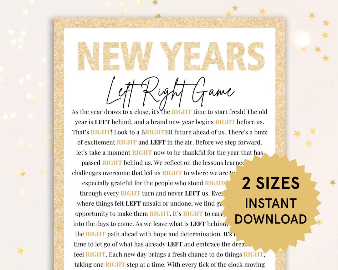 New Years Left Right Game 2026 New Years Game New Years Eve Party Games ...