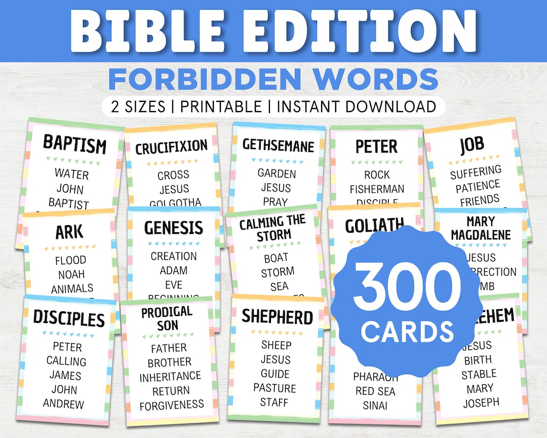 Bible Forbidden Words Game Bible Games for Adults Fun Youth Group Games ...