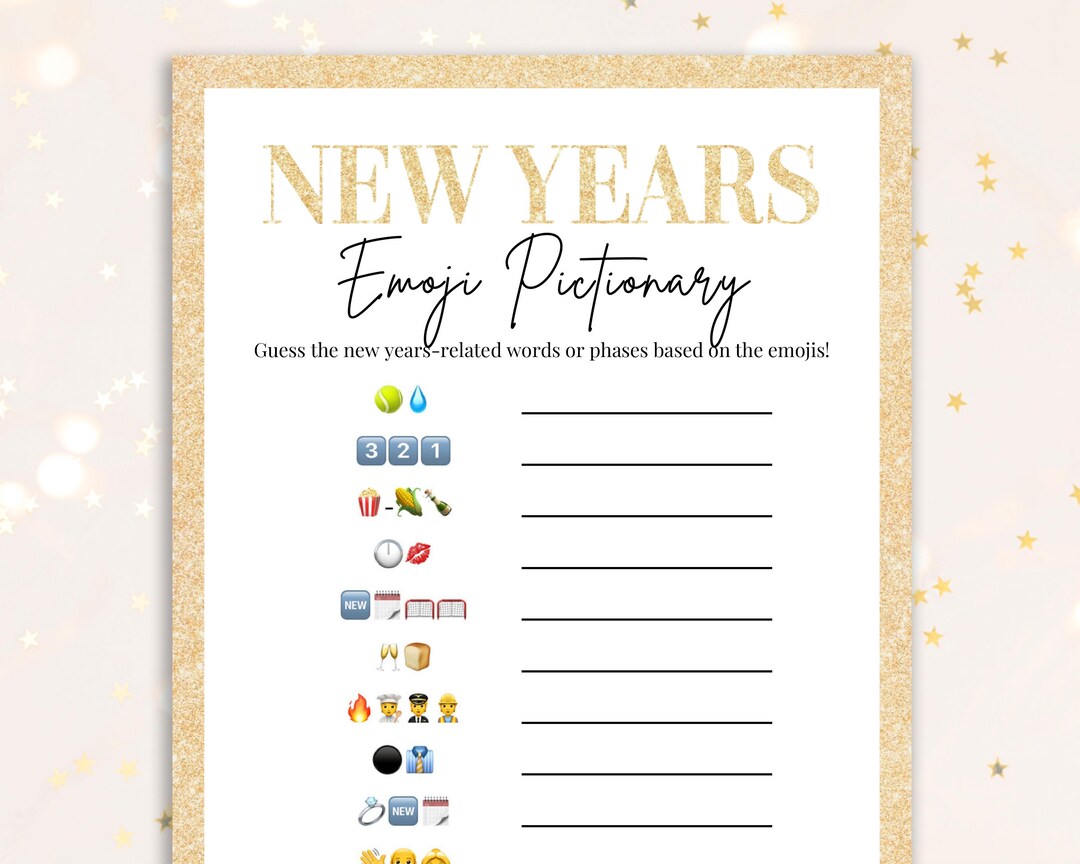 New Years Emoji Pictionary 2025 New Year Game New Years Eve Party Games ...