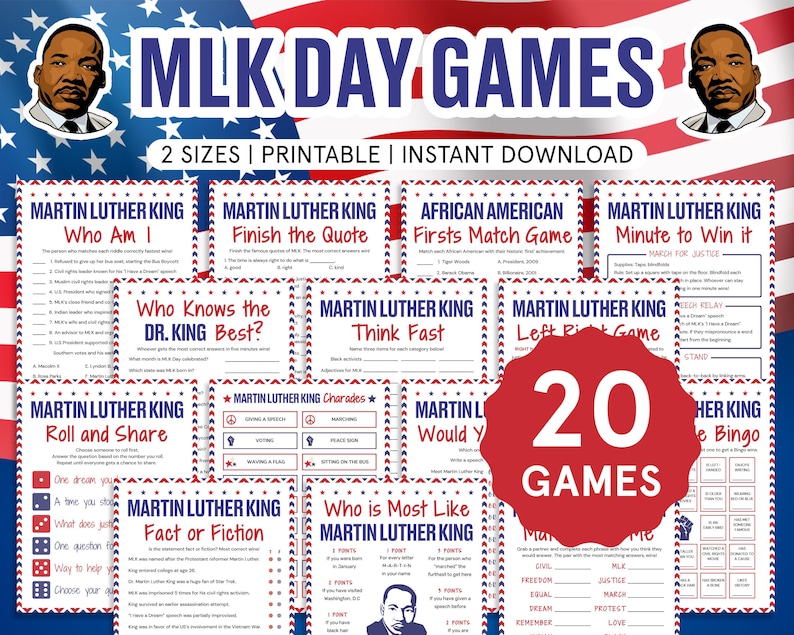 MLK Day Games Bundle Martin Luther King Games for Kids Classroom Games ...
