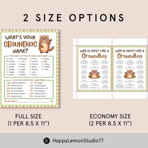 What's Your Groundhog Name, Name Tag, Sign Groundhog Day Games for Kids ...