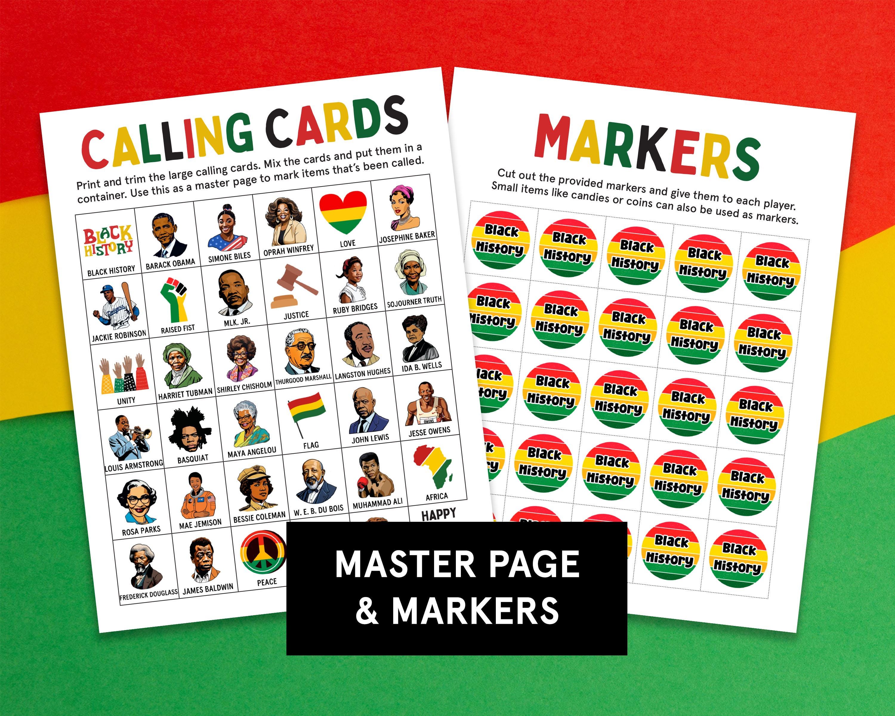 Black History Bingo Cards Black History Month Games for Kids Activities ...