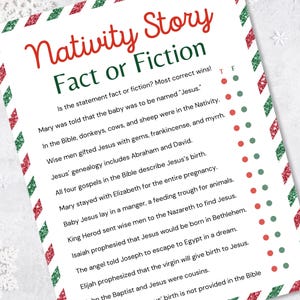 Christmas Bible Fact or Fiction Bible Christmas Games for Kids Bible ...