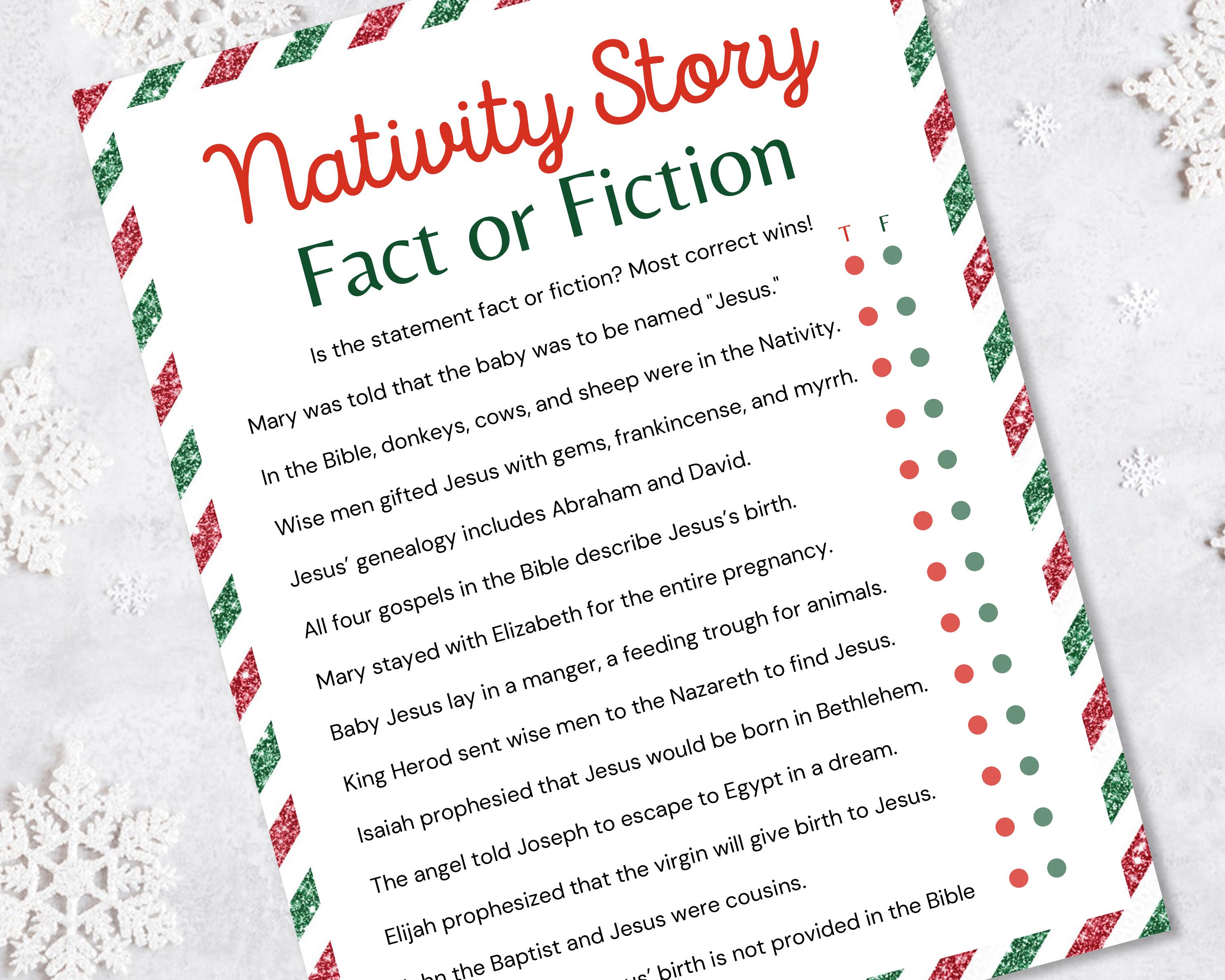 Christmas Bible Fact or Fiction Bible Christmas Games for Kids Bible ...