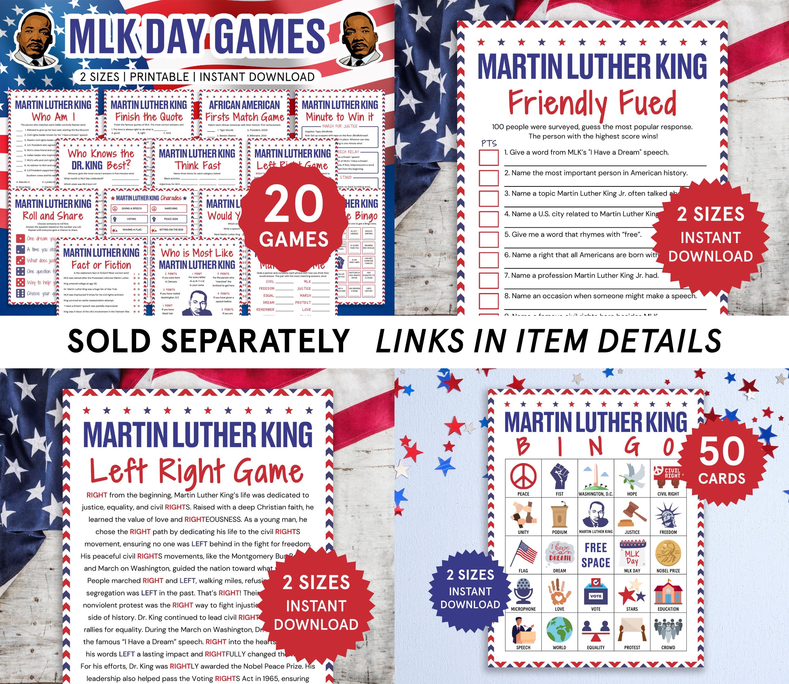 MLK Day Games Bundle Martin Luther King Games for Kids Classroom Games ...