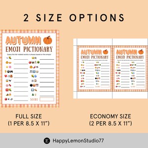 Fall Emoji Pictionary Game: Autumn Party Activity (digital Download - Etsy