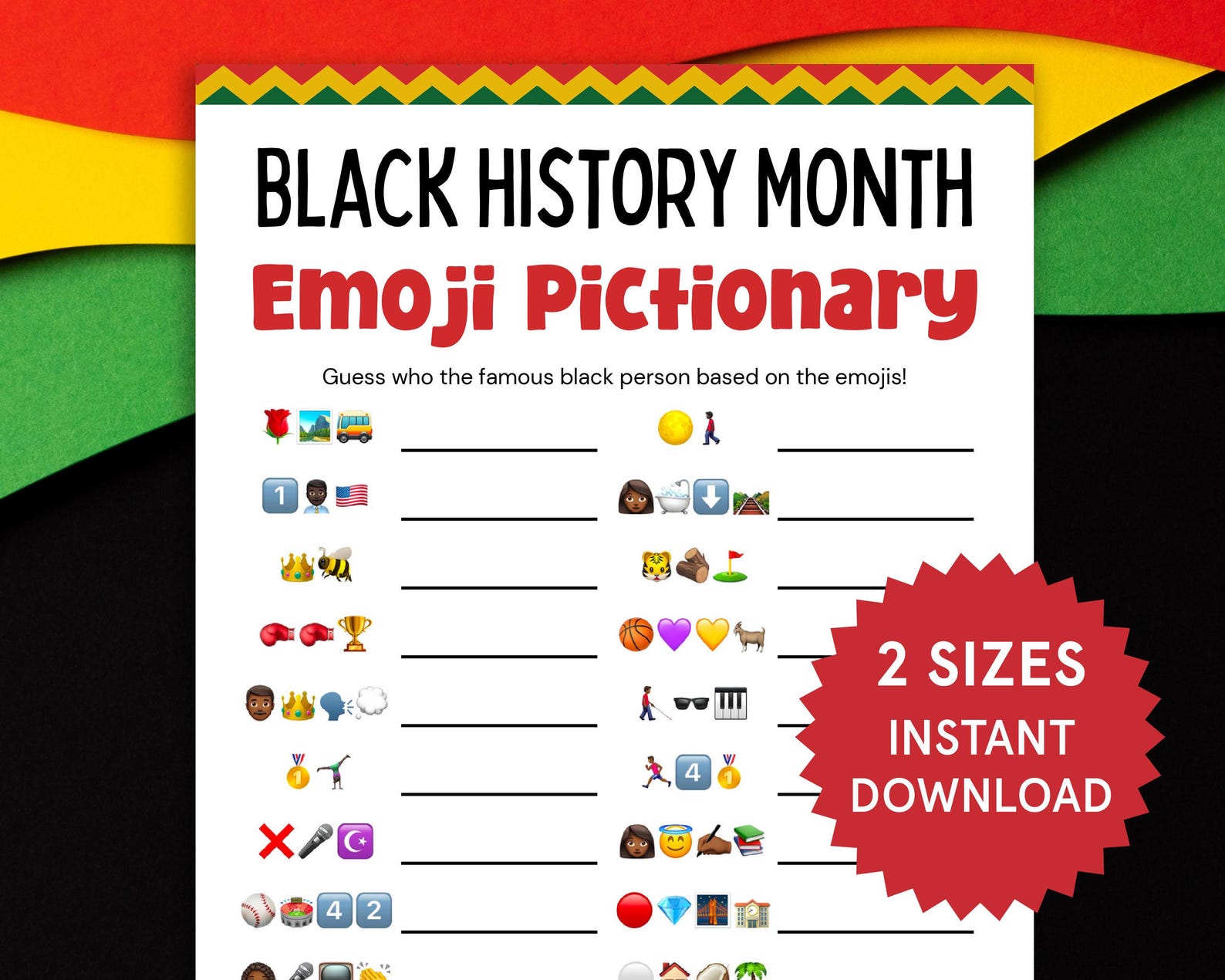 Black History Emoji Pictionary Black History Month Games for Kids Black ...