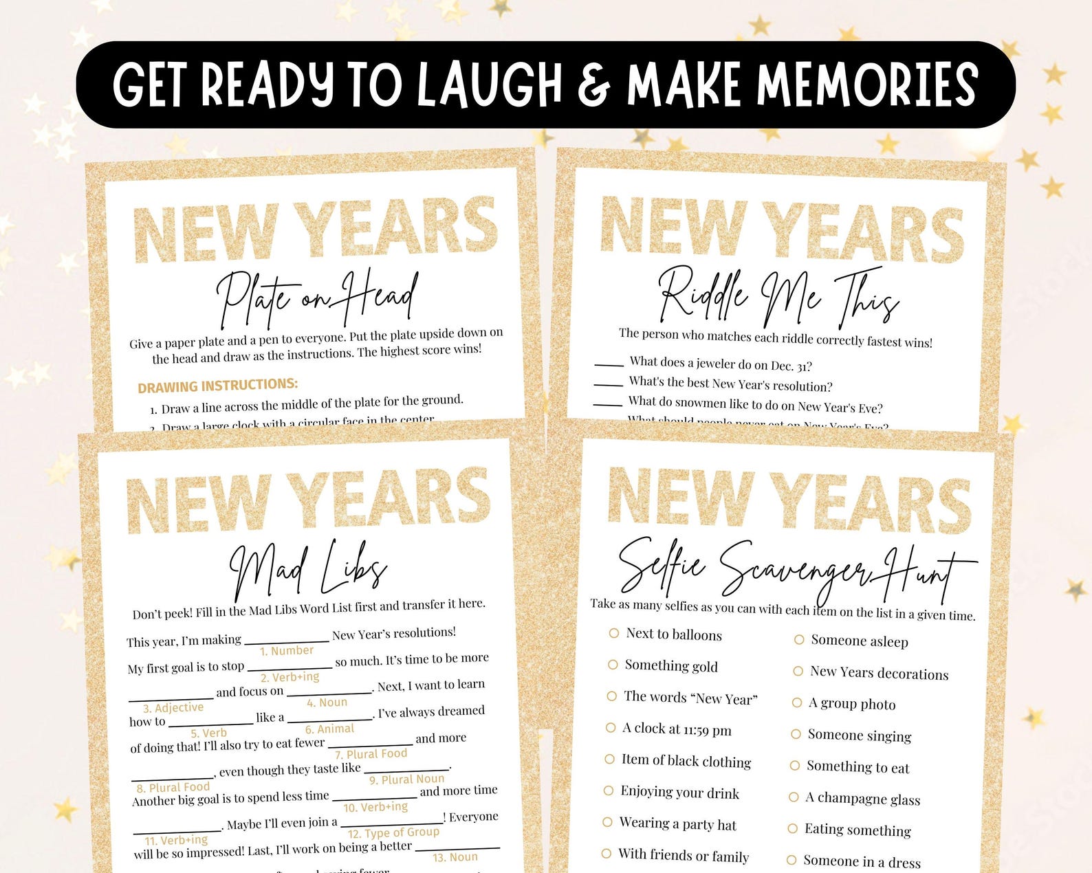 New Years Game Bundle New Years Eve Games Printables Adults New Years ...