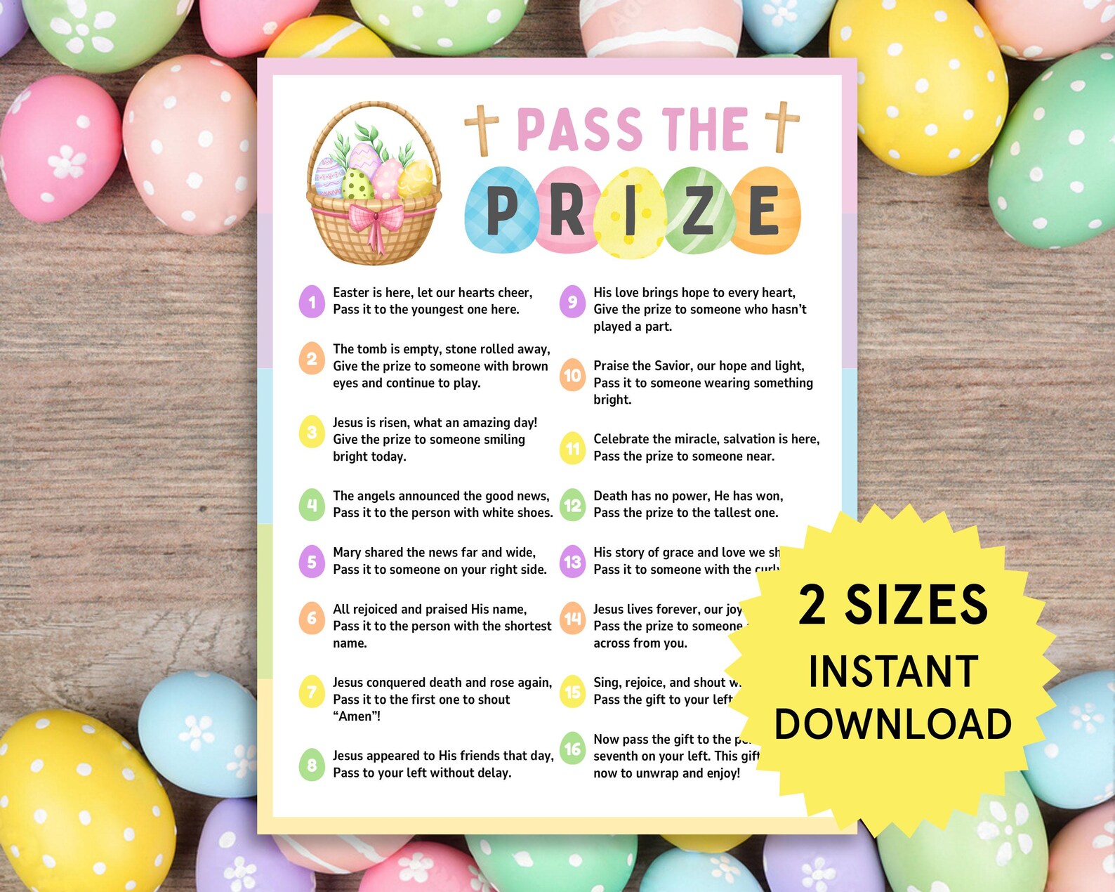 Bible Easter Pass the Prize Game Bible Easter Game for Kids & Adults ...