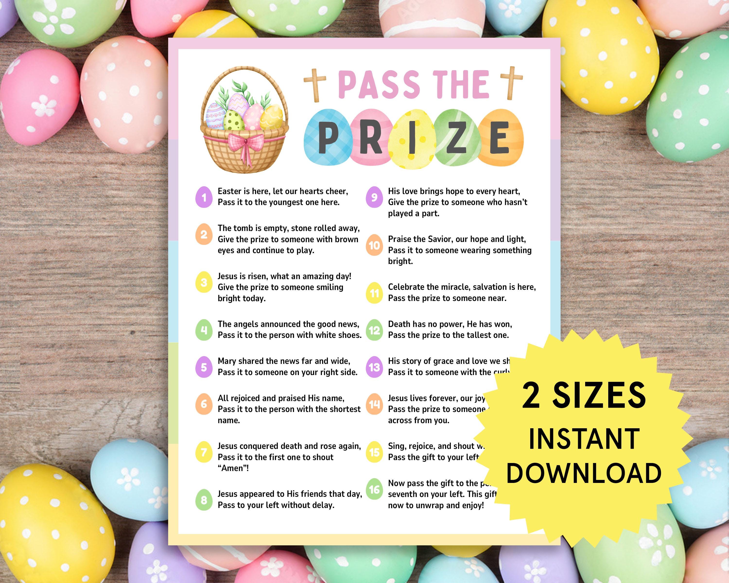 Bible Easter Pass the Prize Game Bible Easter Game for Kids & Adults ...