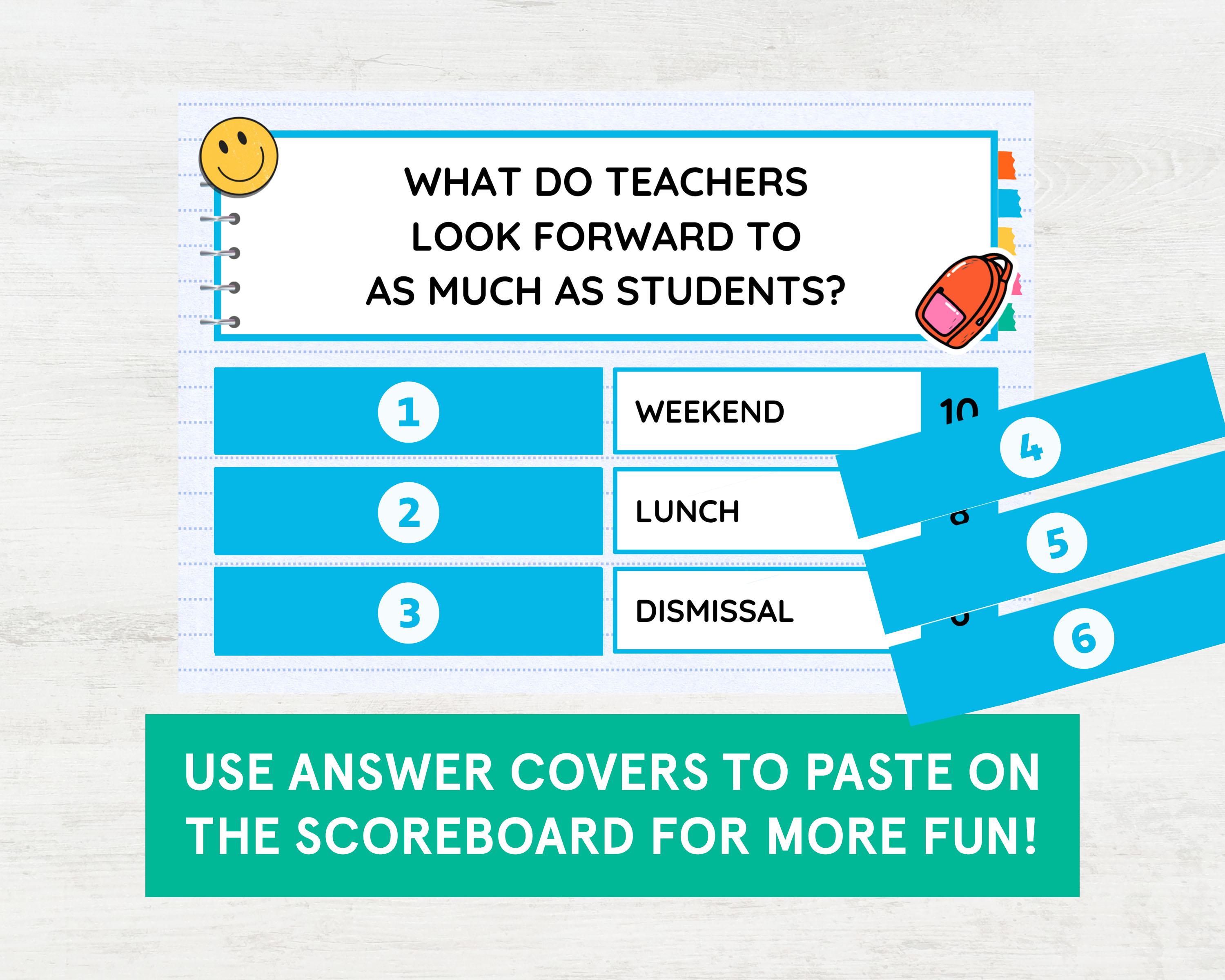 Teacher Friendly Feud Teacher Games School Games Teacher Party Games ...