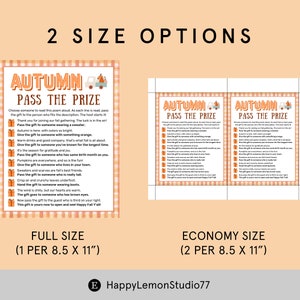 Fall Pass the Prize Fall Games for Adults Fall Activities Fall Games ...