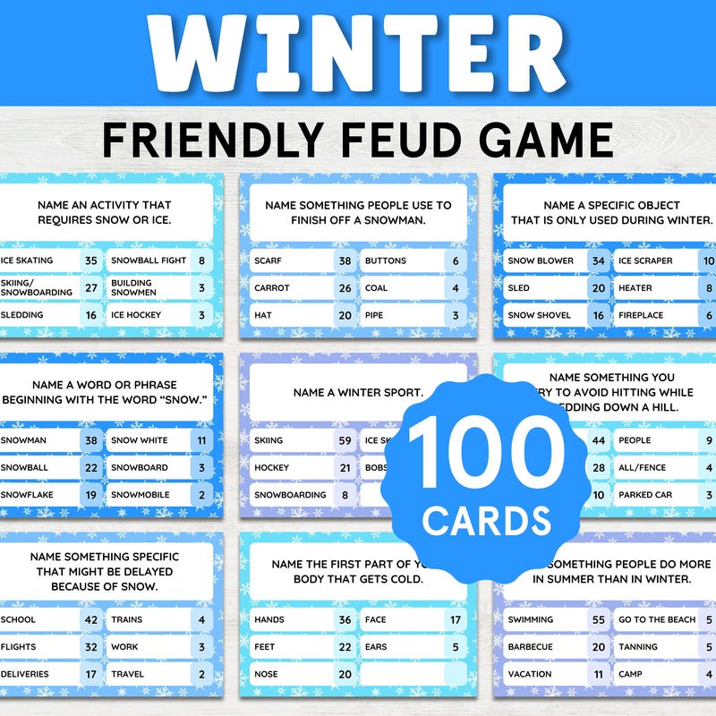 Family Feud Winter Themed - Etsy