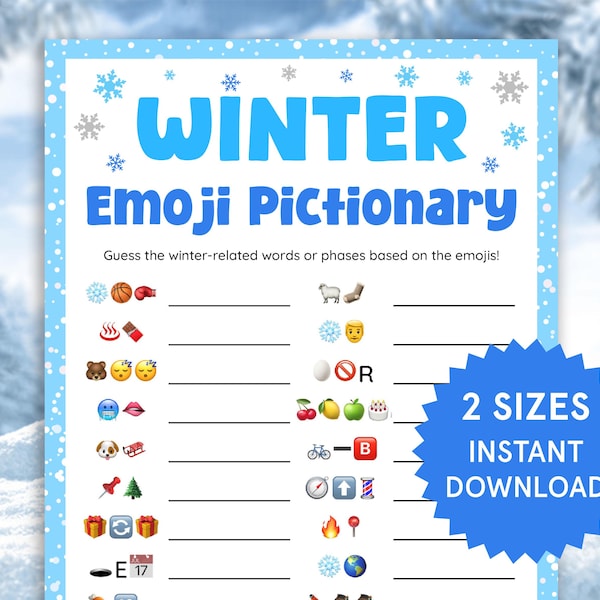Winter Emoji Pictionary - Etsy