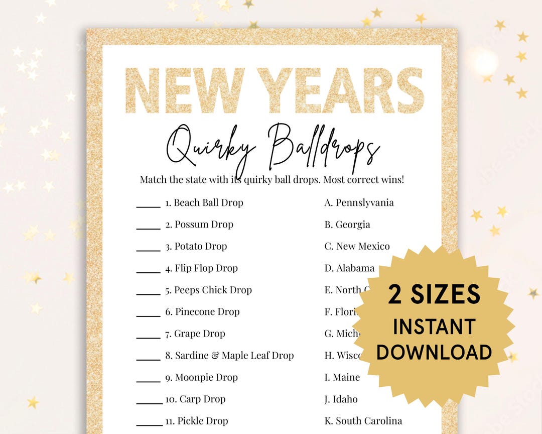 New Years Trivia 2025 New Year Game New Years Eve Party Games Family ...