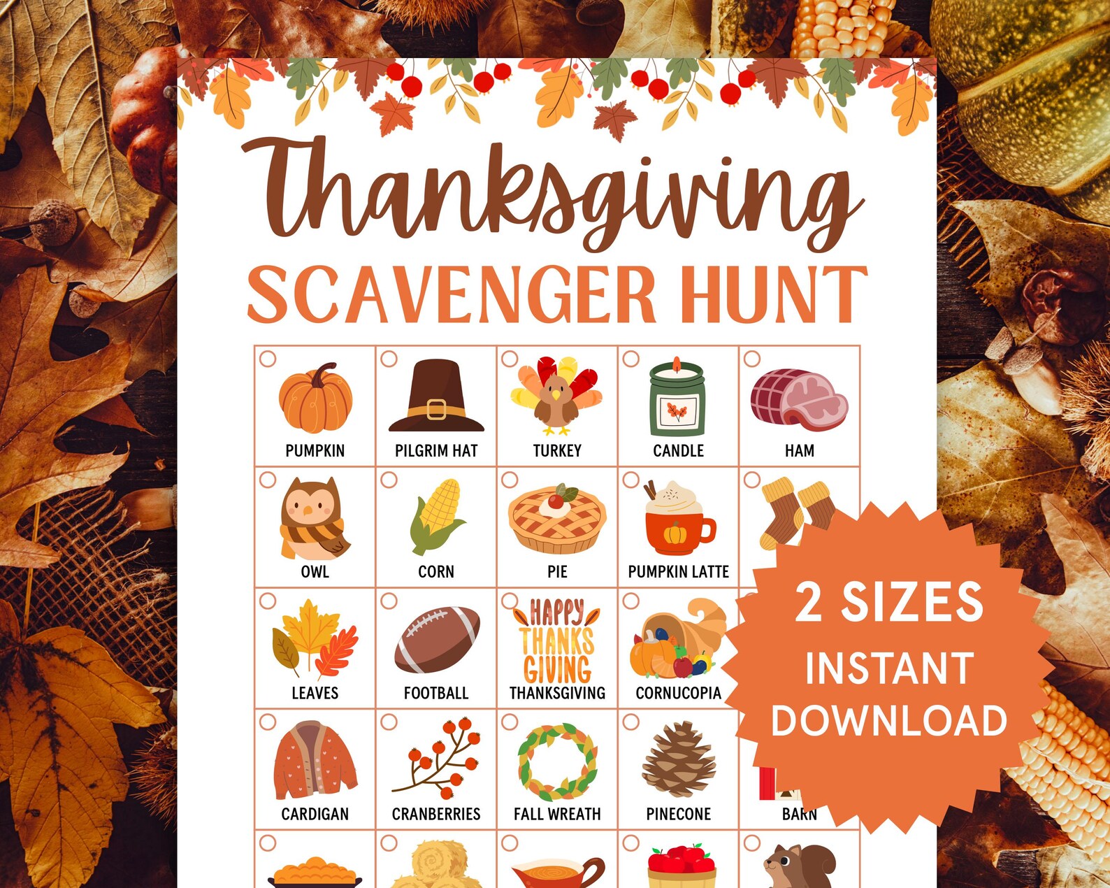 Thanksgiving Scavenger Hunt Thanksgiving Games for Kids Thanksgiving ...