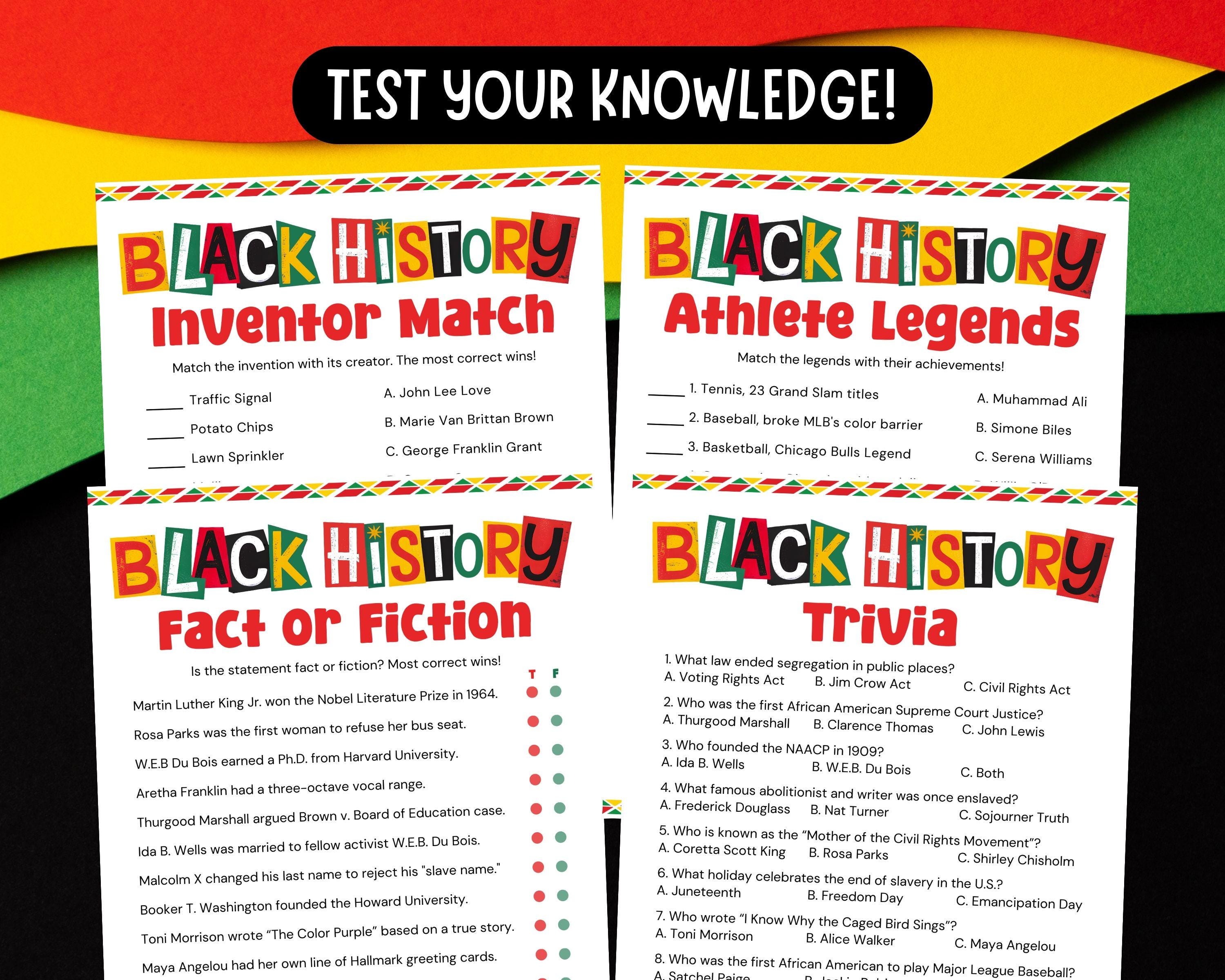 Black History Month Game Bundle Black History Month Family Games Black ...