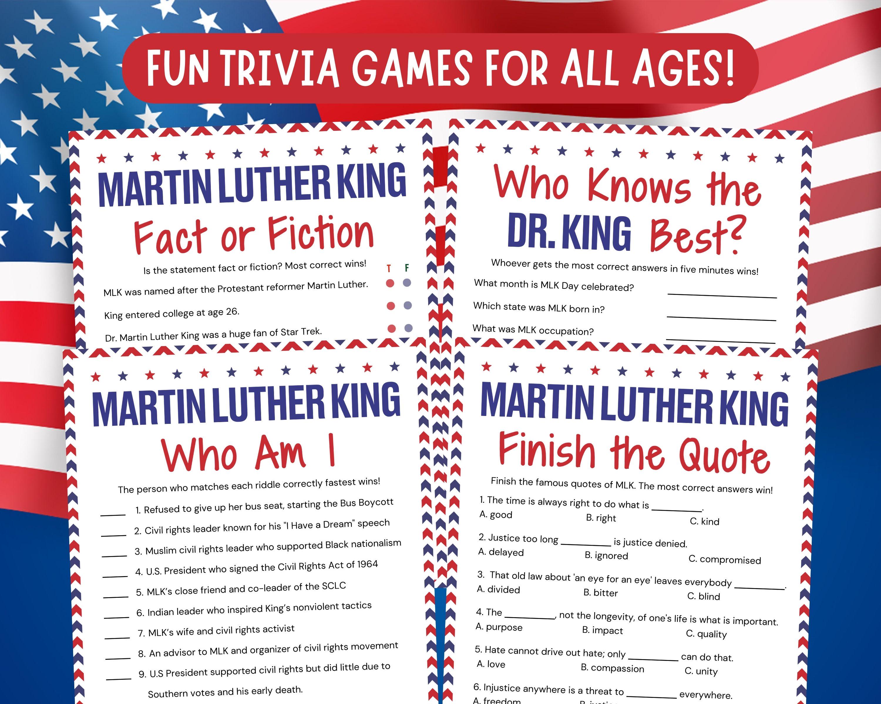 MLK Day Games Bundle Martin Luther King Games for Kids Classroom Games ...