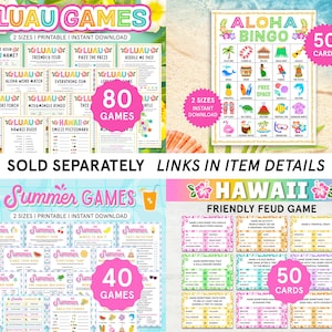 Luau Games Bundle Aloha Party Games Luau Party Games Hawaiian Party ...