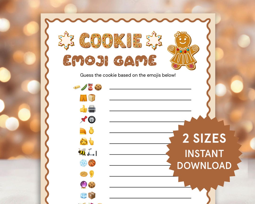Christmas Emoji Pictionary Games Gingerbread Games Cookie Party ...