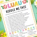 Luau Riddle Me This Luau Party Games Luau Games for Kids Luau Birthday ...
