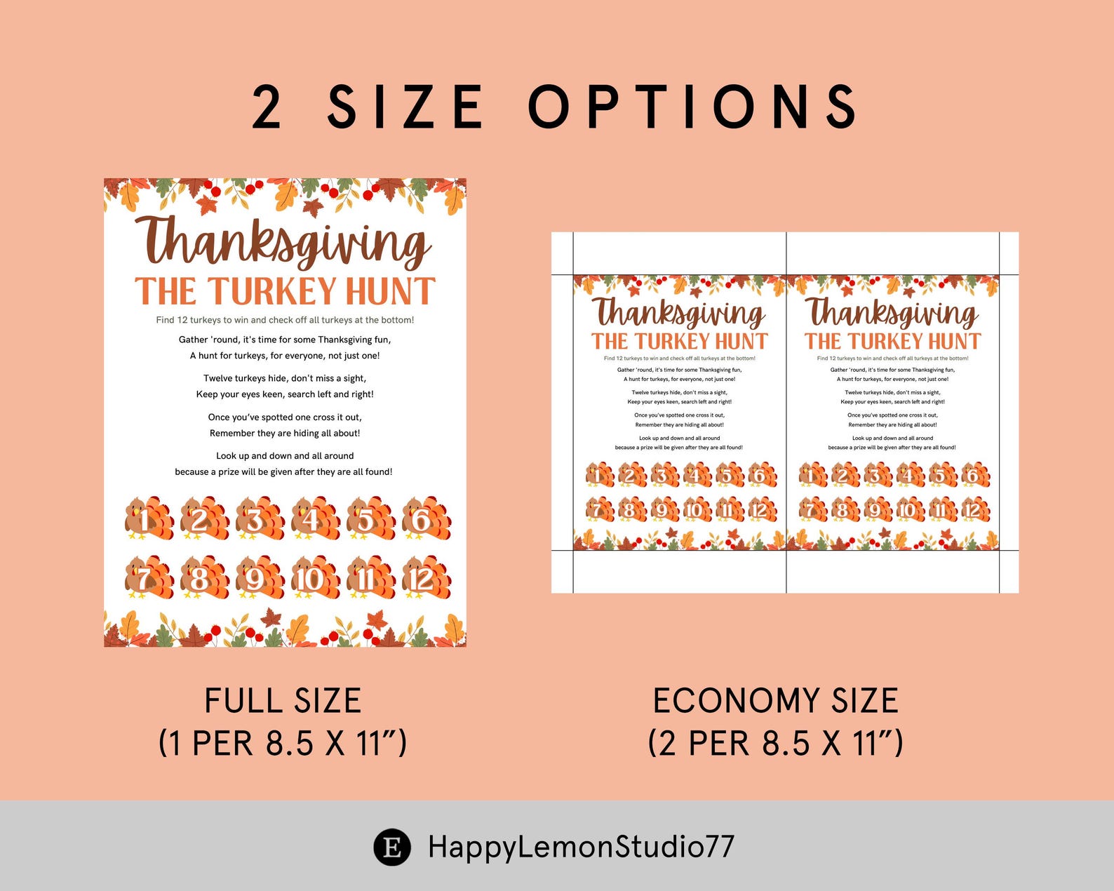 Thanksgiving Turkey Hunt Thanksgiving Games for Kids Adults ...