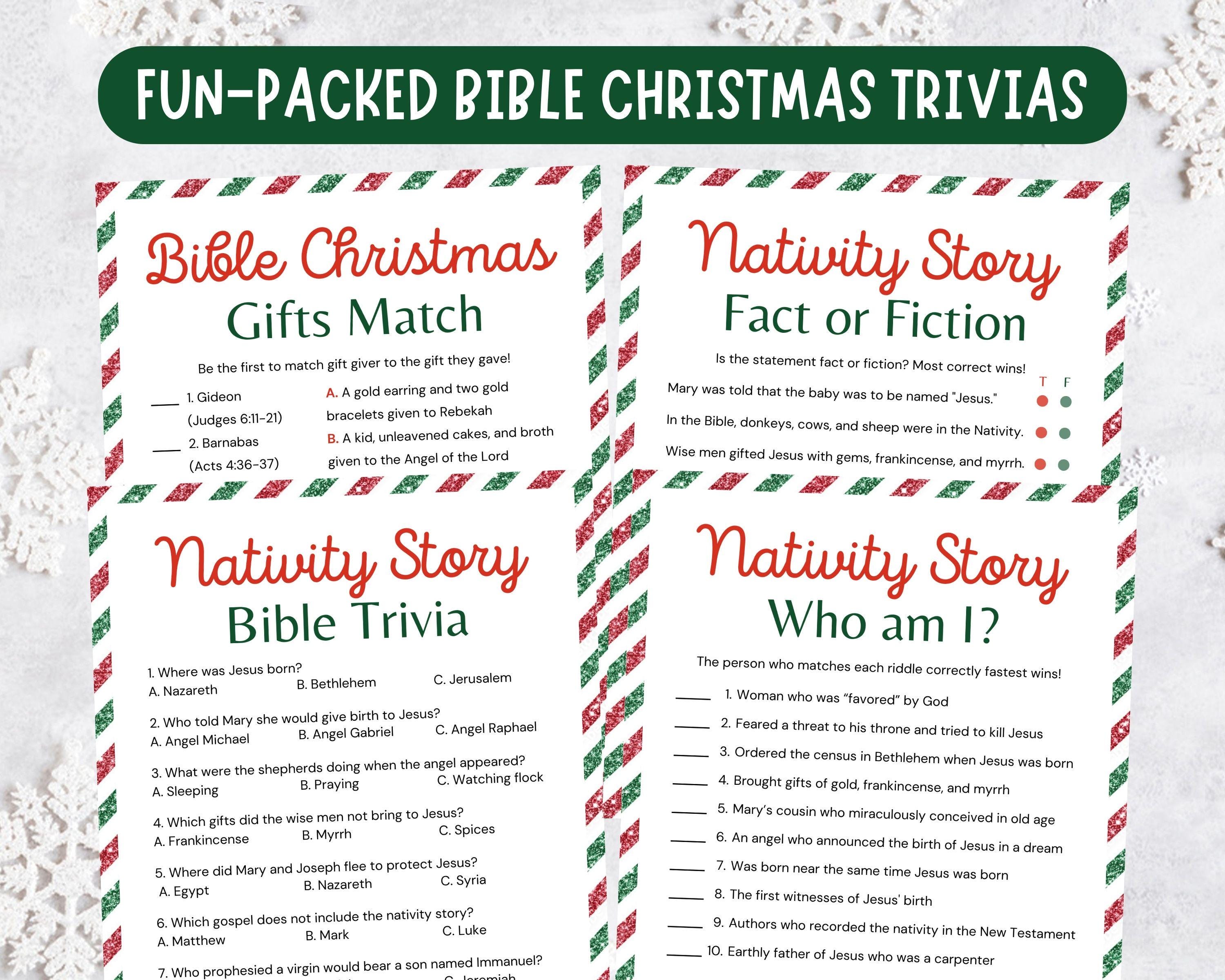 Bible Christmas Games Bundle Church Christmas Bible Games for Kids ...