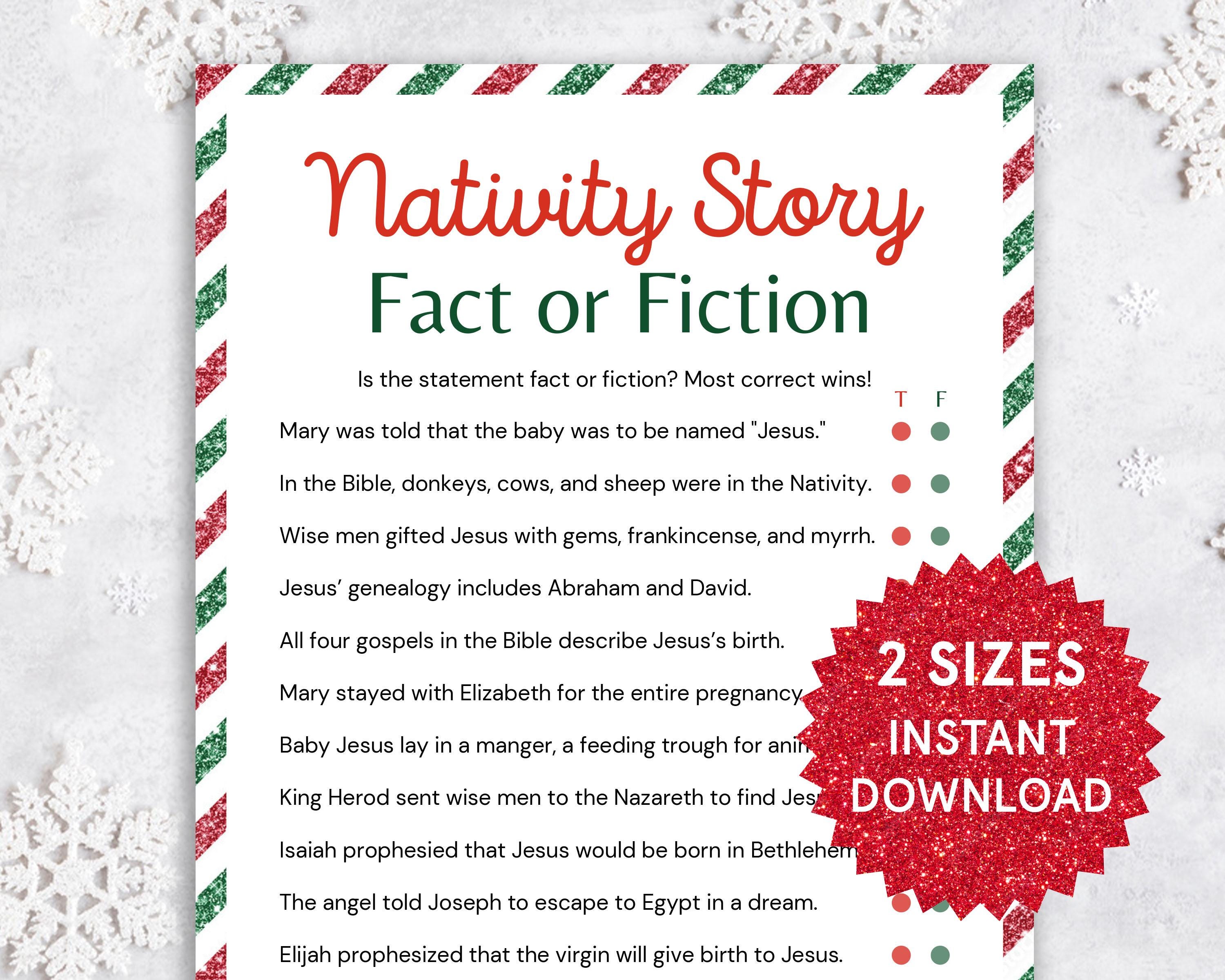 Christmas Bible Fact or Fiction Bible Christmas Games for Kids Bible ...